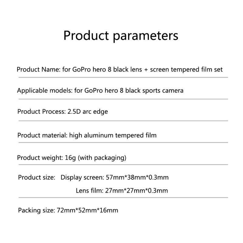 Buy Lens And Display Screen Tempered Film Set For GoPro Hero 8 at ...