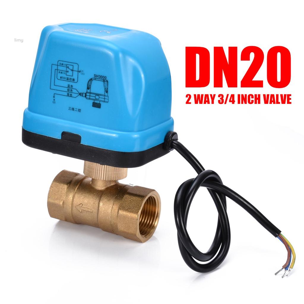 Buy Peigu New Brass G3/4" DN20 3/4 Inch 2 Way 220V Control Motorized Electrical Ball Valve at ...