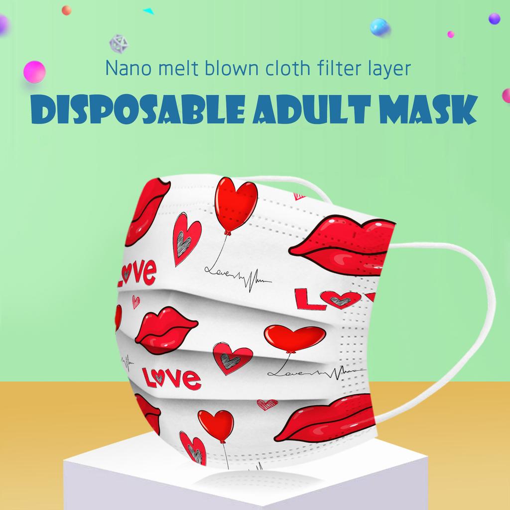 Satın alın Valentine's Day Adult Printing Breathable Disposable Three ...
