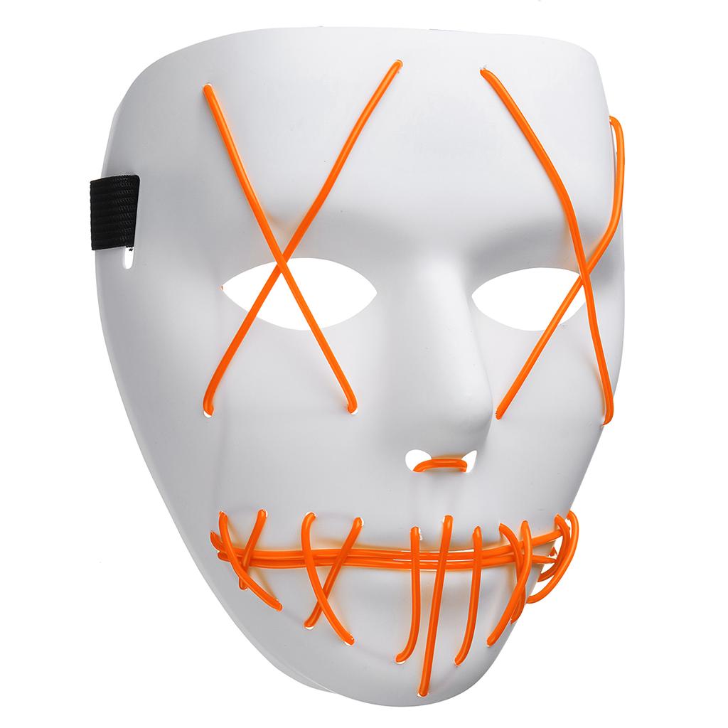 Cheap LED Light Mask Scary Smiling Face Rave Purge Halloween Festival ...