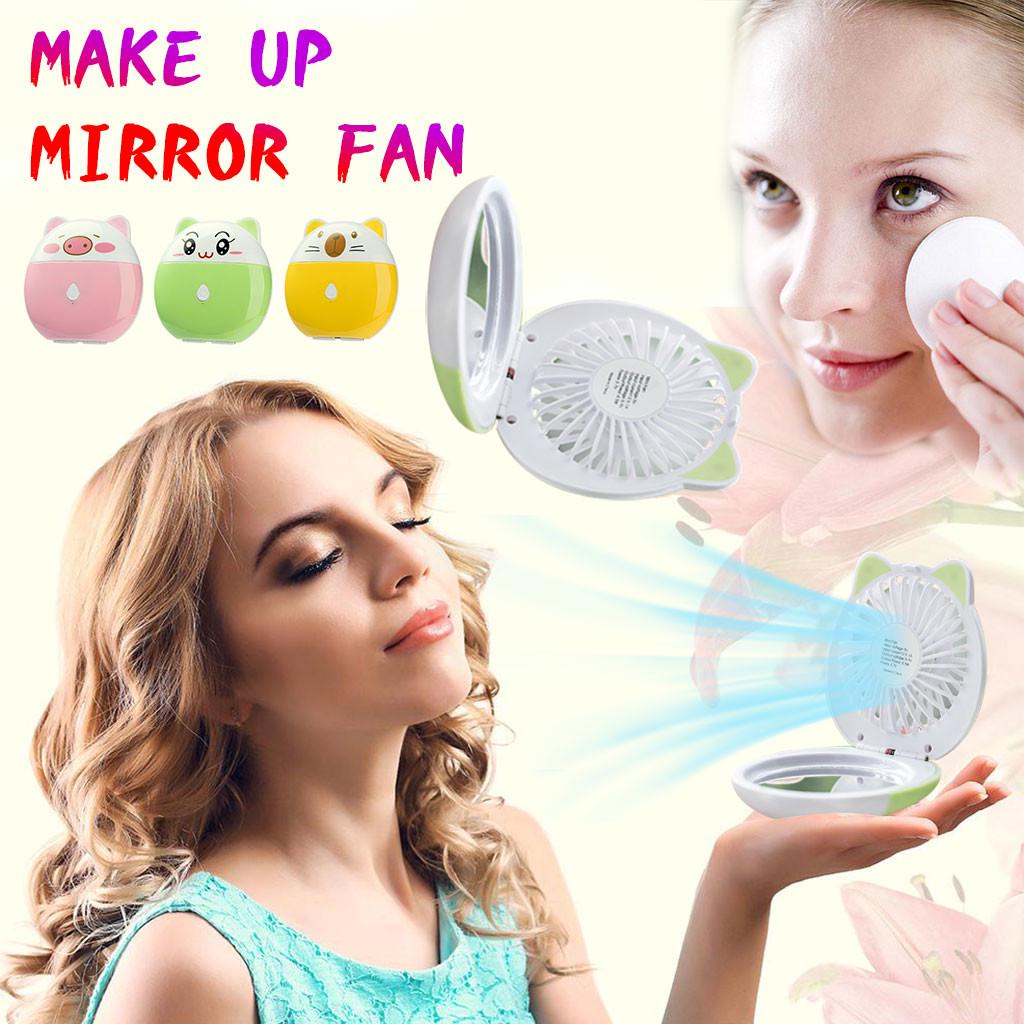 Buy Portable Mini USB Fan eXplosion Pig Cartoon Makeup Mirror Fan ...