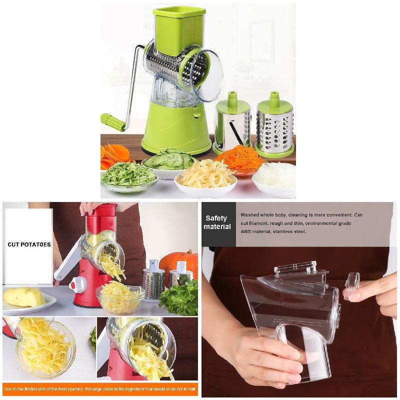 Buy Cutter Chopper Grater Multi-function Rotating Manual Vegetable ...