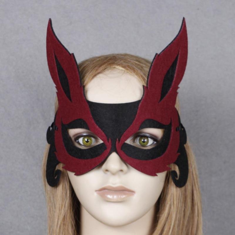 Buy Women Gothic Style Fox Half Face Mask Halloween Party Decoration ...