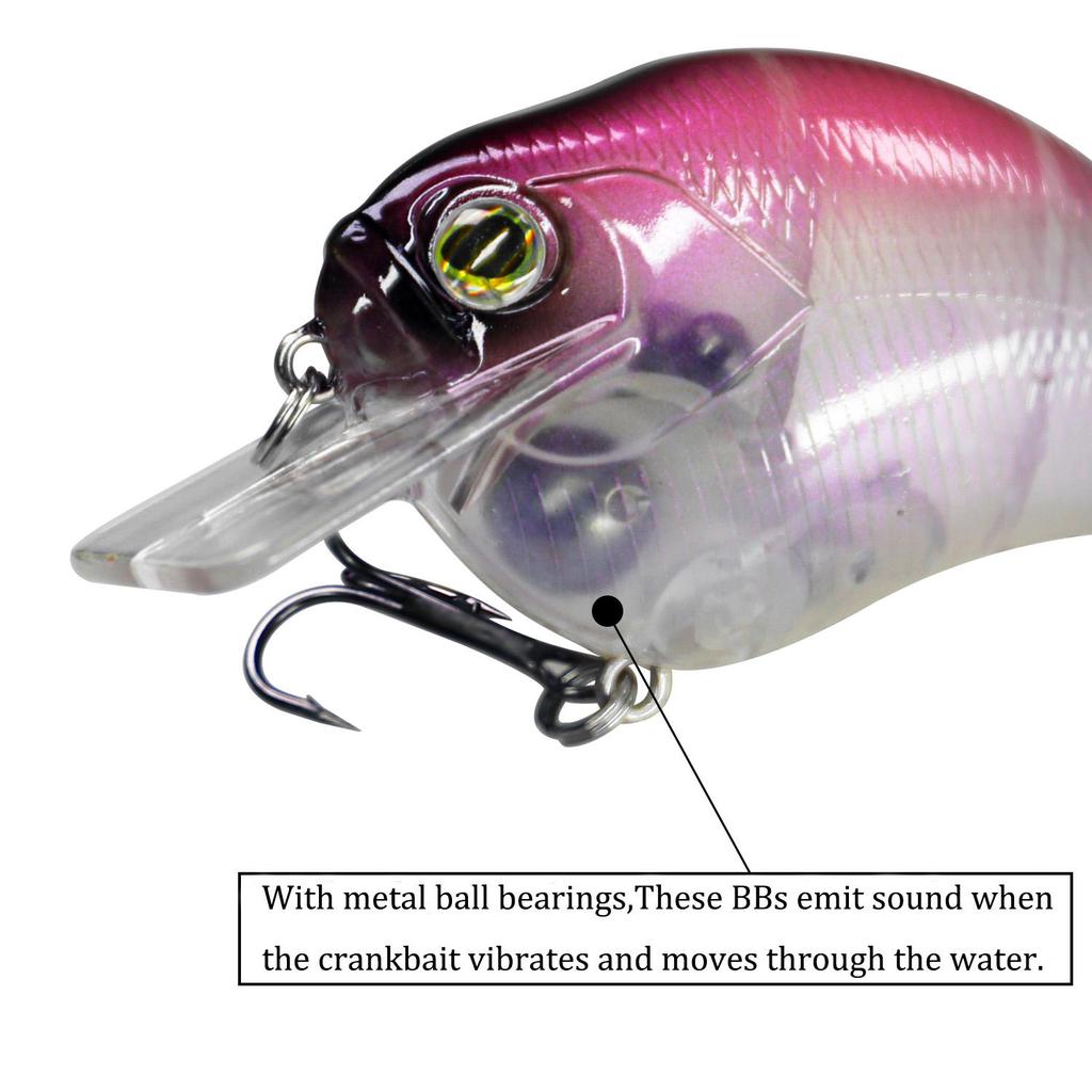 1pcs Crankbait Fishing Lures 3D Eyes Swimbait Hard Baits with Treble ...