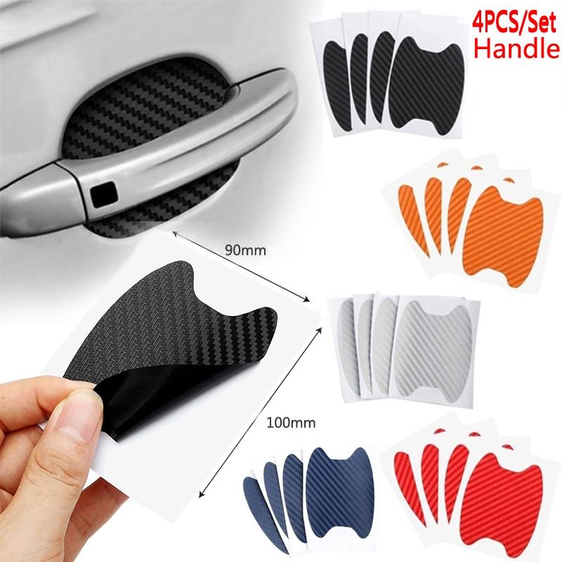 4pcs Car Protective Film External Carbon Fiber Wrist Stickers Car Door ...