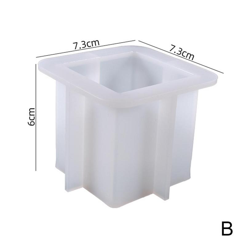 Buy Square Candle Holder Ornament Silicone Mould DIY Crystal Epoxy Mold ...