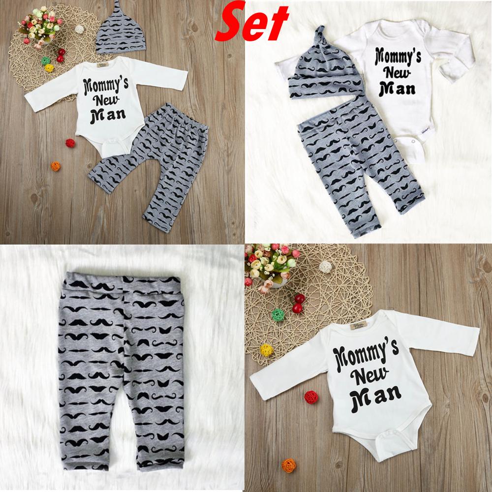 Baby Boys Girls Cute Letter Print Clothes Set Romper Tops Long Pants ...