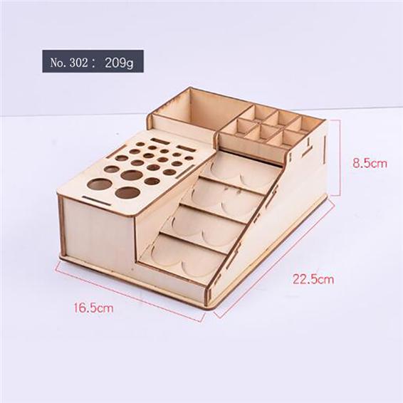 Buy Wooden Pigment Bottle Drawer Storage Organizer Holes Color Paint ...