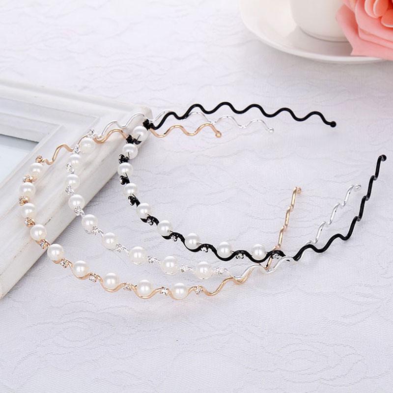 Buy 1PC Diamond Head Band with Hair Band and Pearl Head Band Hair Hoop ...
