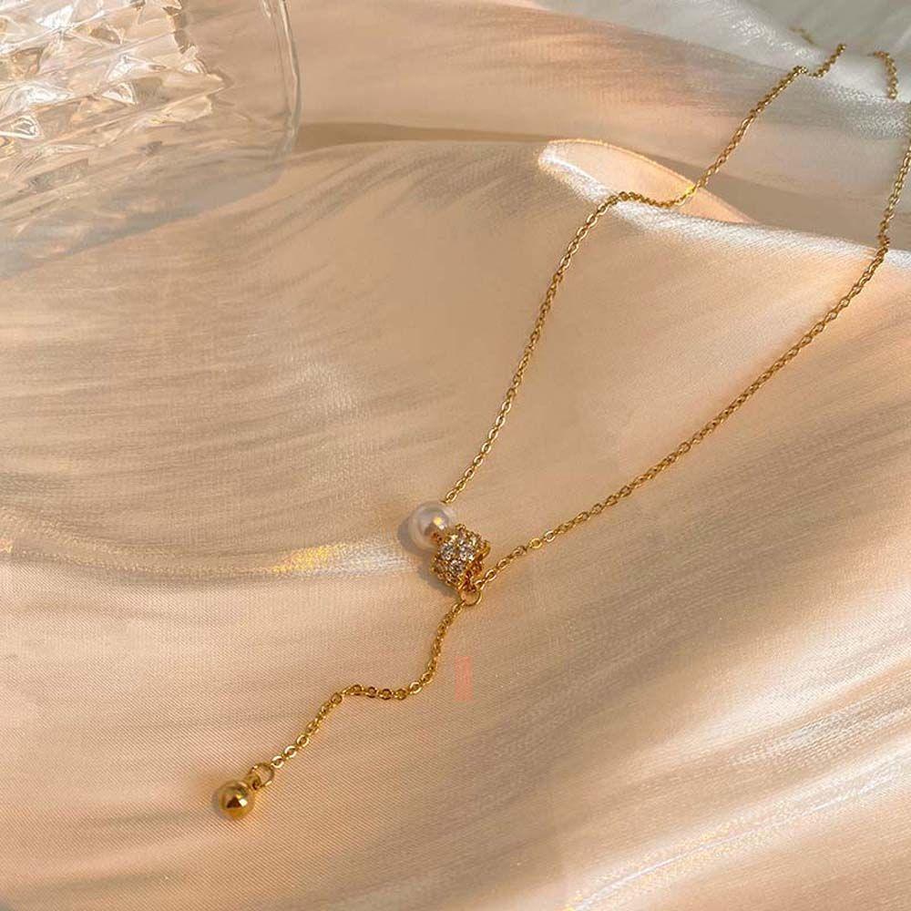 Buy Adjustable Temperament Crystal Korean Chain Necklaces Pearl Neck ...