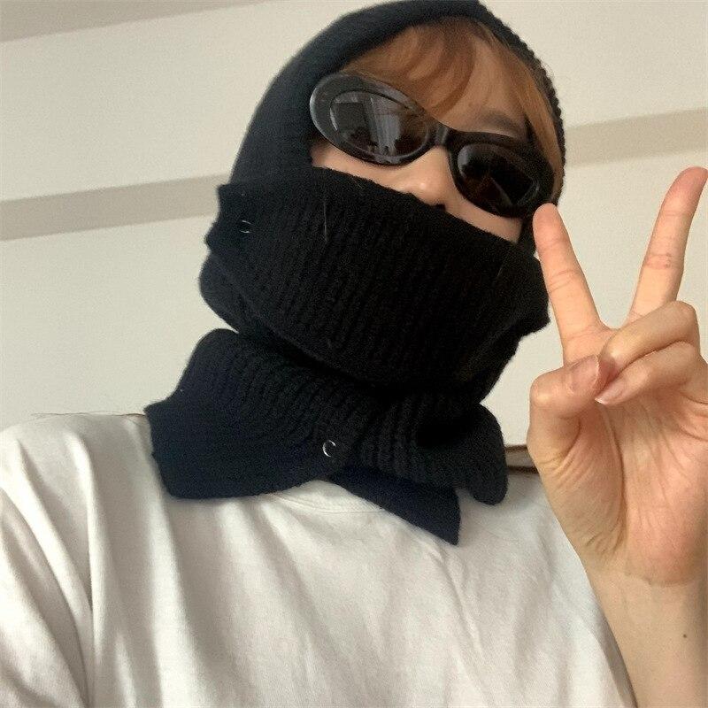 Buy INS Korea Autumn Winter Y2K Balaclava Hat Thief Hat Korean Women's ...