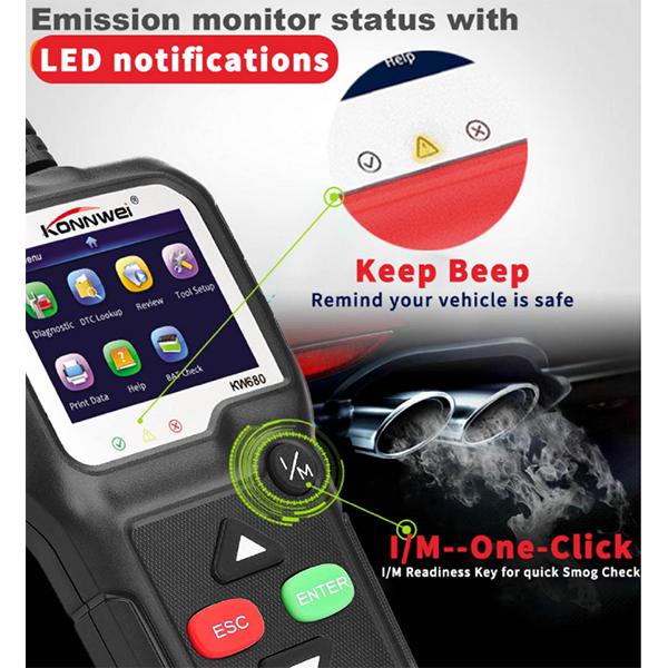 Buy KONNWEI KW680 OBD2 Car Scanner OBD2 Car Diagnostic Tool Multi ...