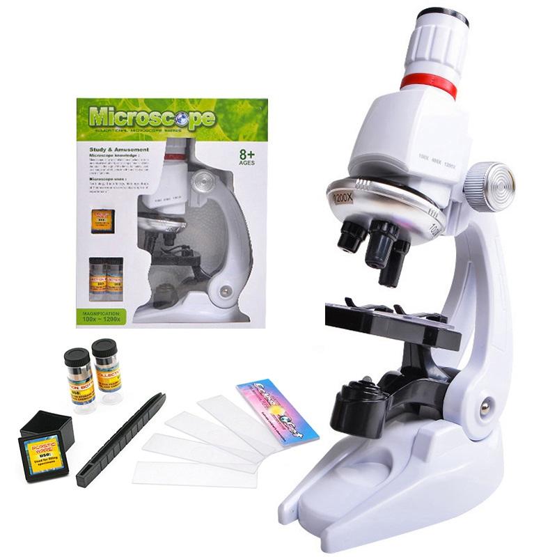 Buy Children Microscope Kit Lab Led 100/400/1200x Kids Zoom Microscope ...