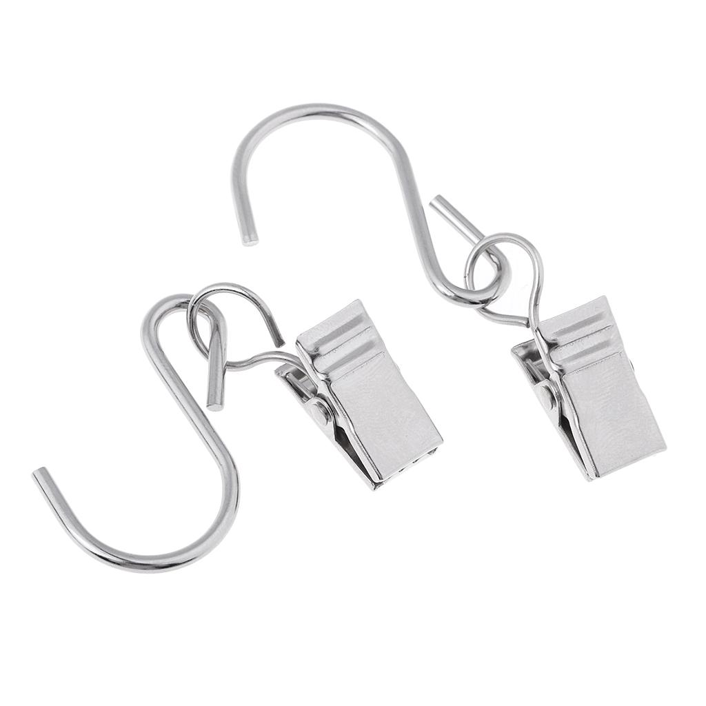 10 Pcs Metal Hanger Clips with S Hook for Hanging, Gutter Hangers ...
