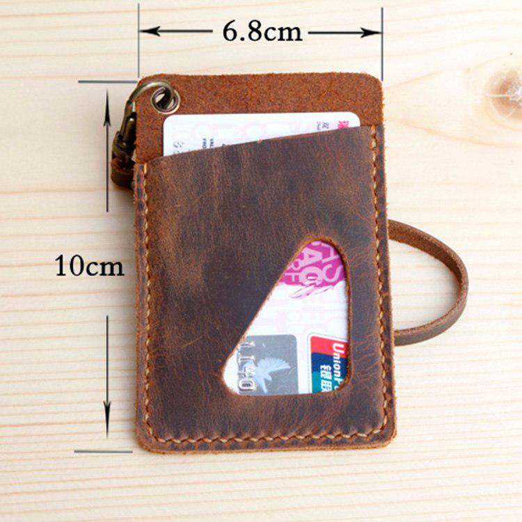 Handmade Genuine Leather Bus Card Case Brief Cow Leather Card Holder ...