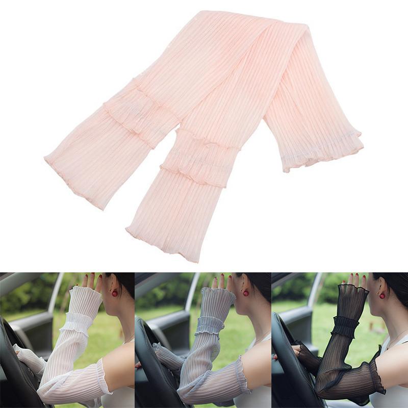 Buy 1Pair Summer Sun Protection Arm Cover Arm Sleeve Lace Anti UV ...