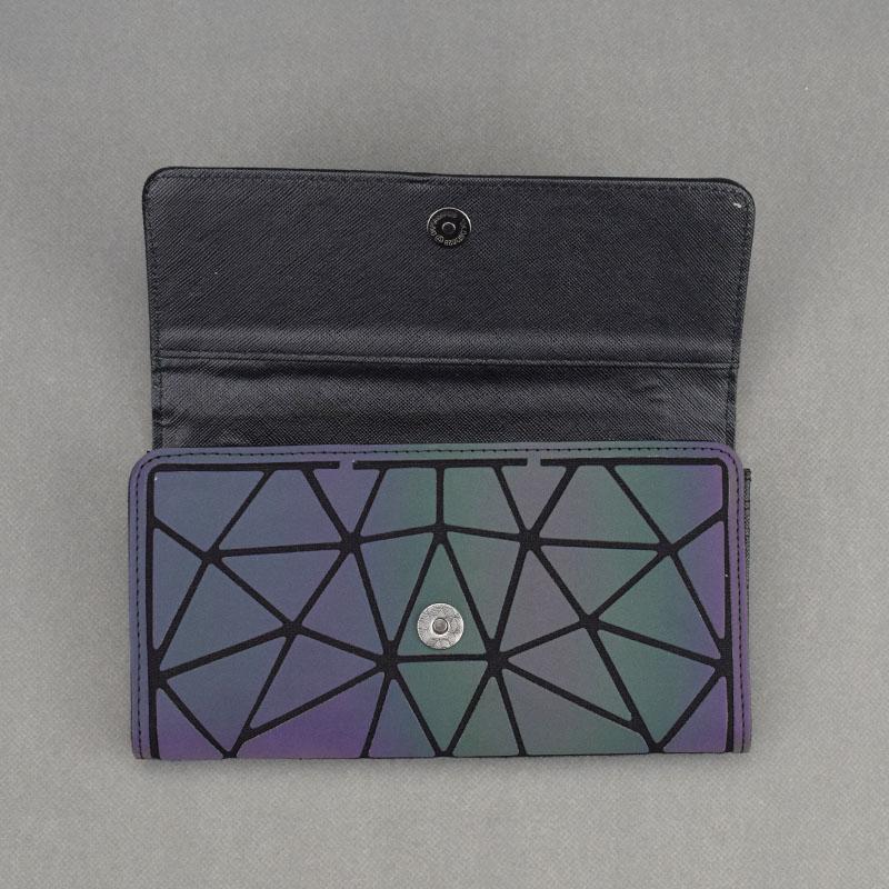 Buy Women Long Clutch Wallets Purse Geometric Luminous Wallet Lattice ...