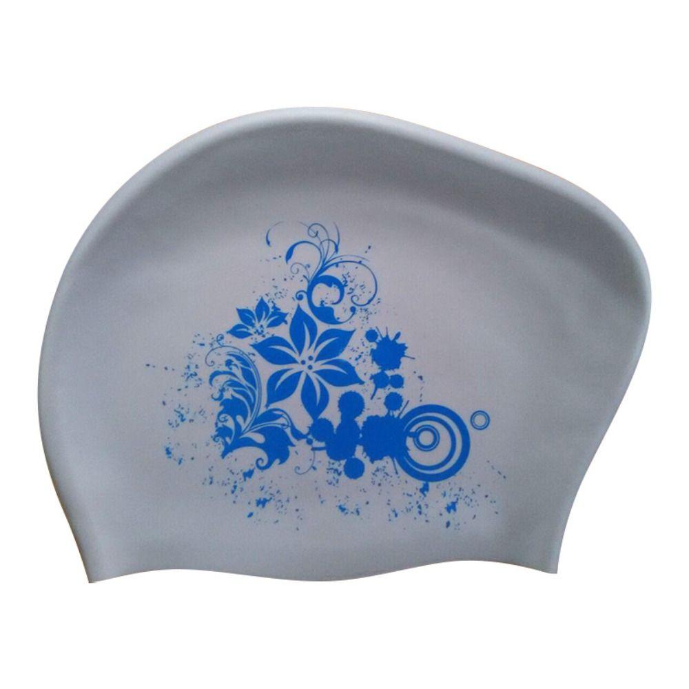 Cheap Silicone Swimming Cap Flower Printed Swim Pool Cap Fashion ...