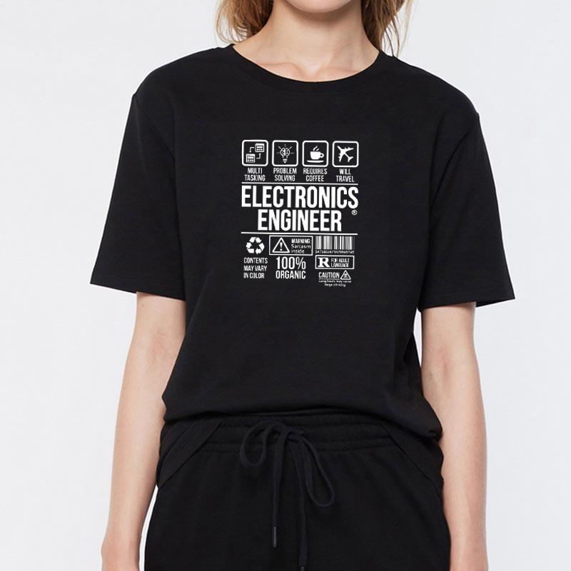 Electronics Engineer T Shirt Job Profession Dw Print Women Black TShirt ...