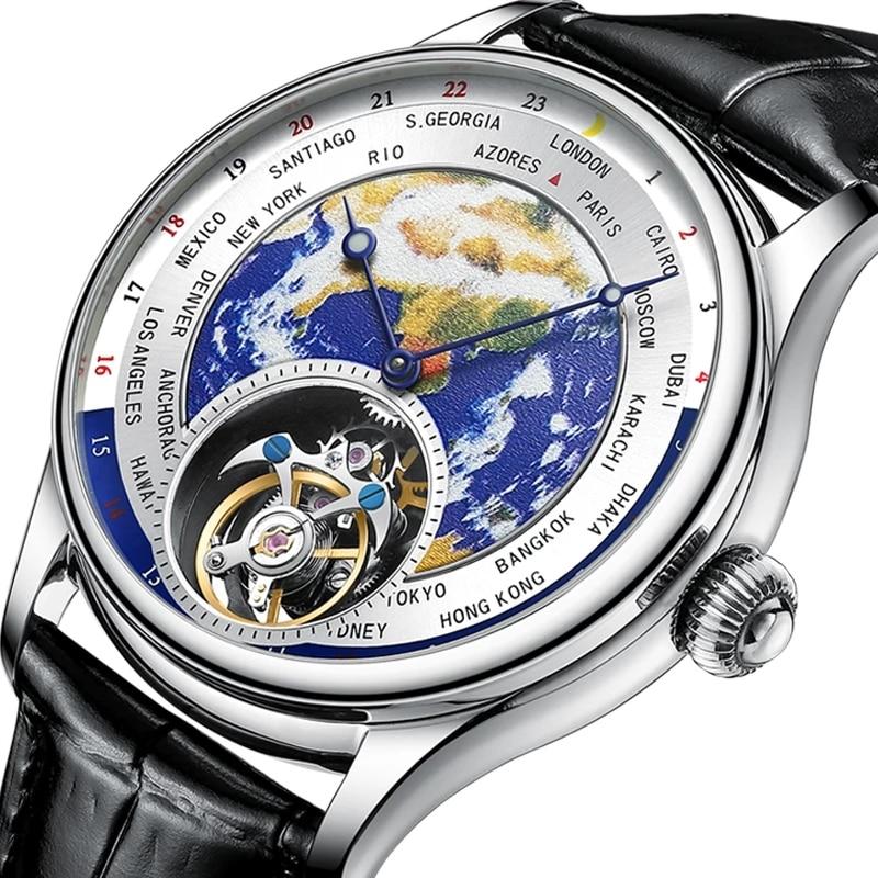 Buy Earth Enamel Dial Flying Movement Men Watch Sapphire Mechanical ...