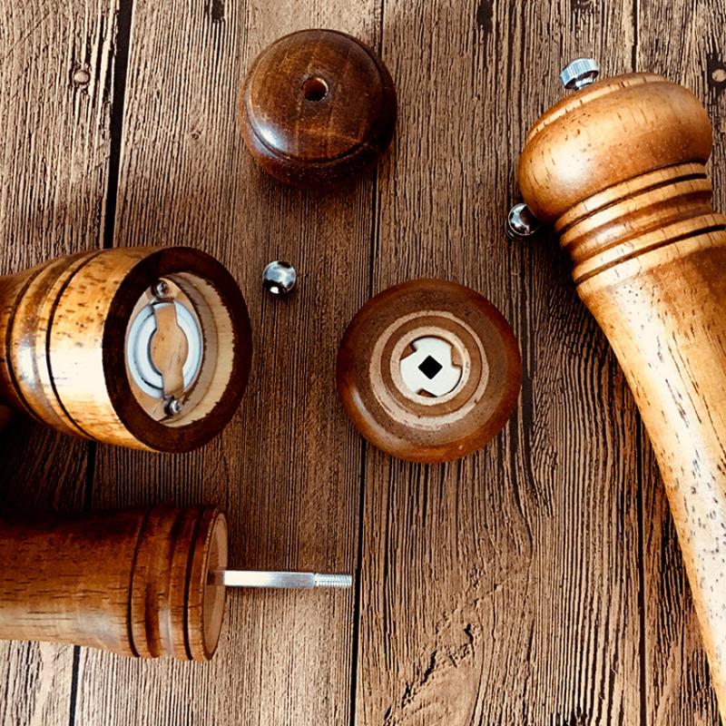 Cheap Salt and Pepper Mills, Solid Wood Pepper Mill with Strong ...