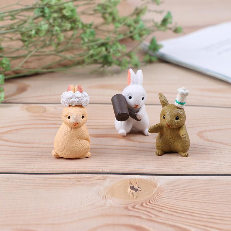 Buy 3Pc/Lot Cartoon Rabbit Action Figures Animal Model Family Miniature ...