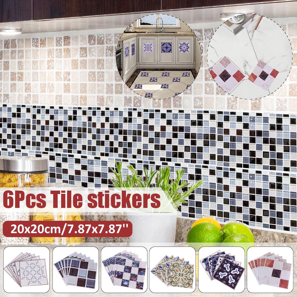 Buy 6Pcs Diagonal Tile Floor Sticker Self-adhesive Wall Ground Table ...