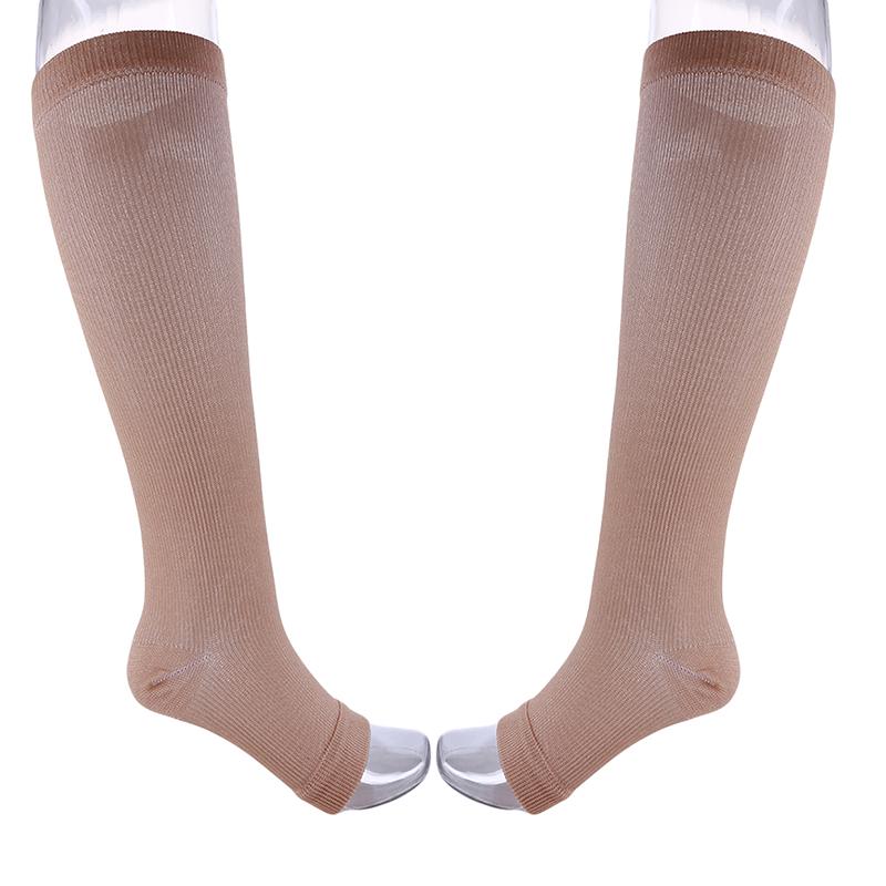 Unisex Open Toe Knee High Socks Leg Support Relief Pain Therapeutic ...