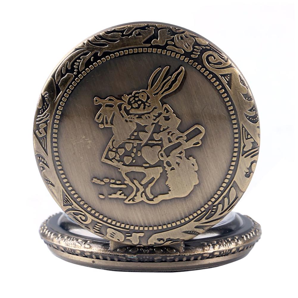Buy Classic Bronze Rabbit Pattern Quartz Pocket Watch Men Elegant Roman ...