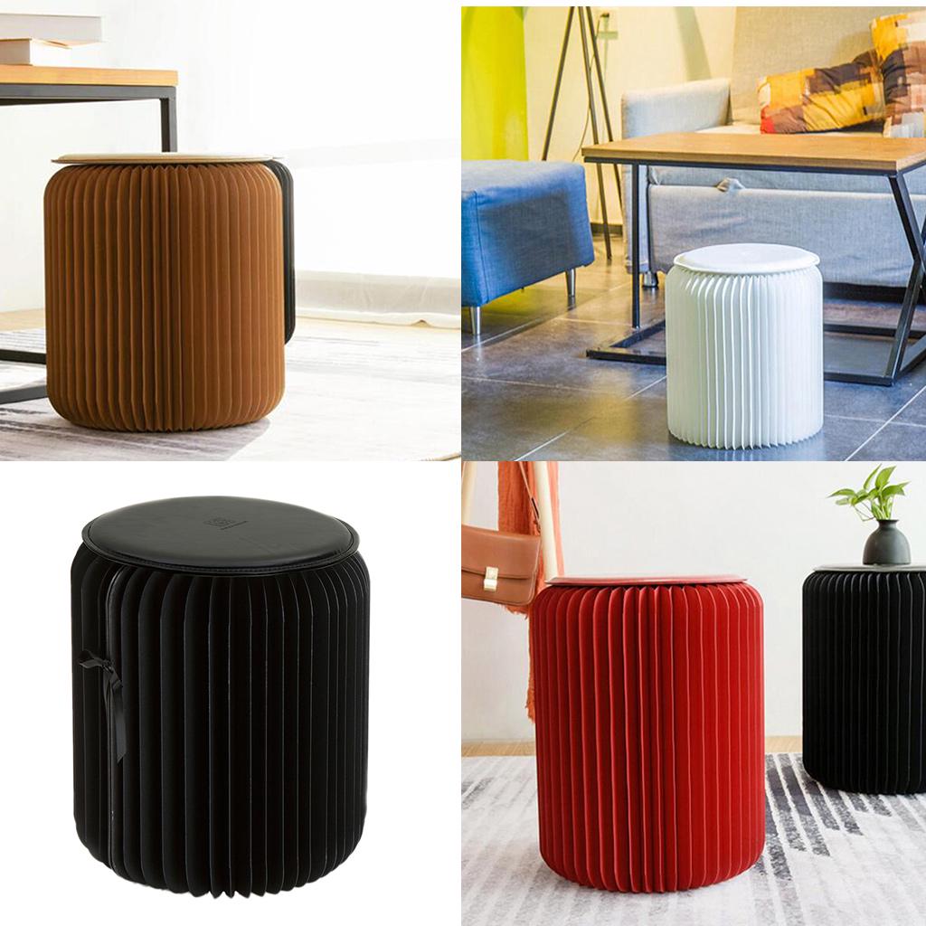 Buy Creative Round Waterproof Folding Kraft Paper Stool 35cm Brown at ...