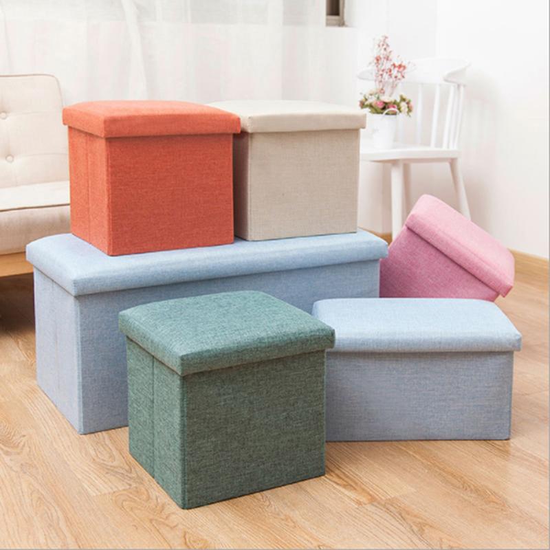 Simple Home Fabric Storage Stool Storage Stool Can Sit Adult Folding ...
