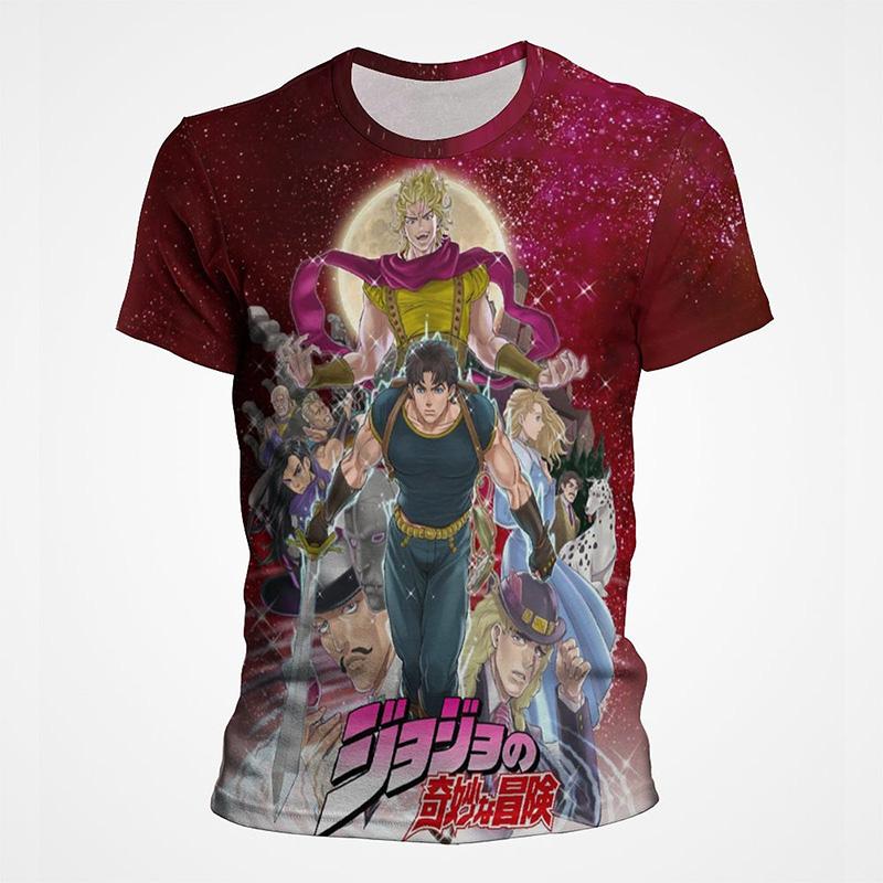 Buy 3D Print Jojo Bizarre Adventure Anime Cartoon Men Short Sleeve 2022 ...