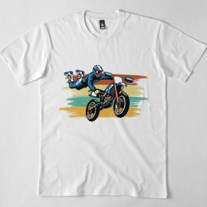 Buy Men Premium Cotton T-Shirt Motocross Motorcycle Motorsport Biker ...