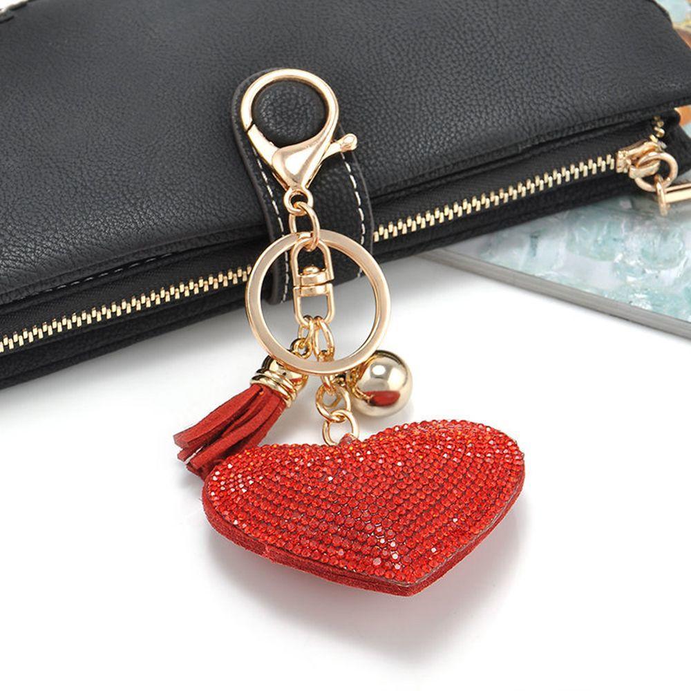 Buy Crystal Handbag Heart Shape Bag Rhinestone Fashion Keychain Pendant ...