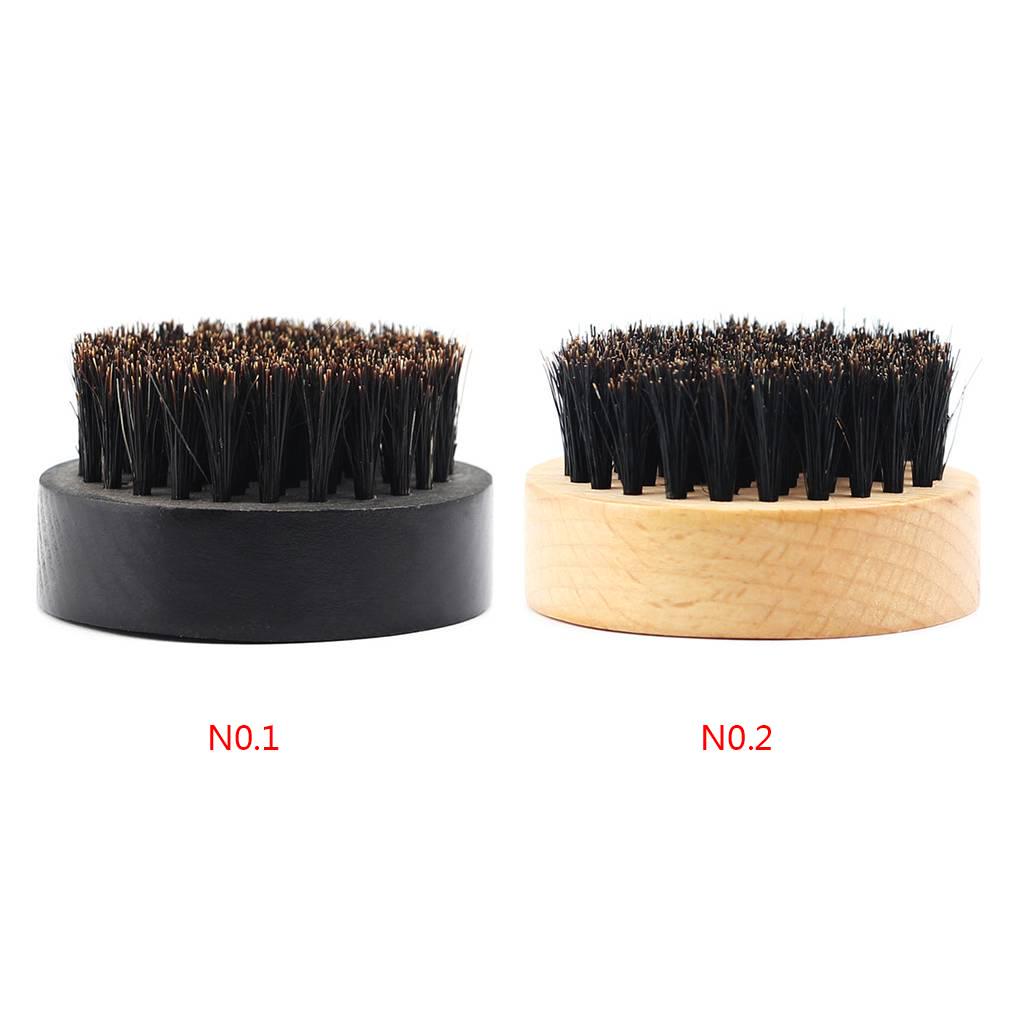 Buy Wooden Boars Bristles Practical Round Shape Comb Facial Beard Hard ...