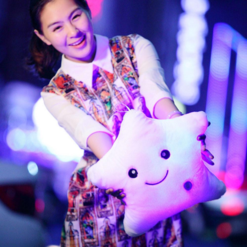 Buy 1PC Star Shaped Glowing LED Pillow 7 Color Changing Light Up Soft ...