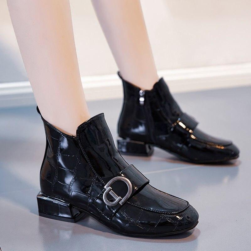 Buy 2022 Spring Ankle Boots Women Winter Single Shoes Velvet Low-heeled ...