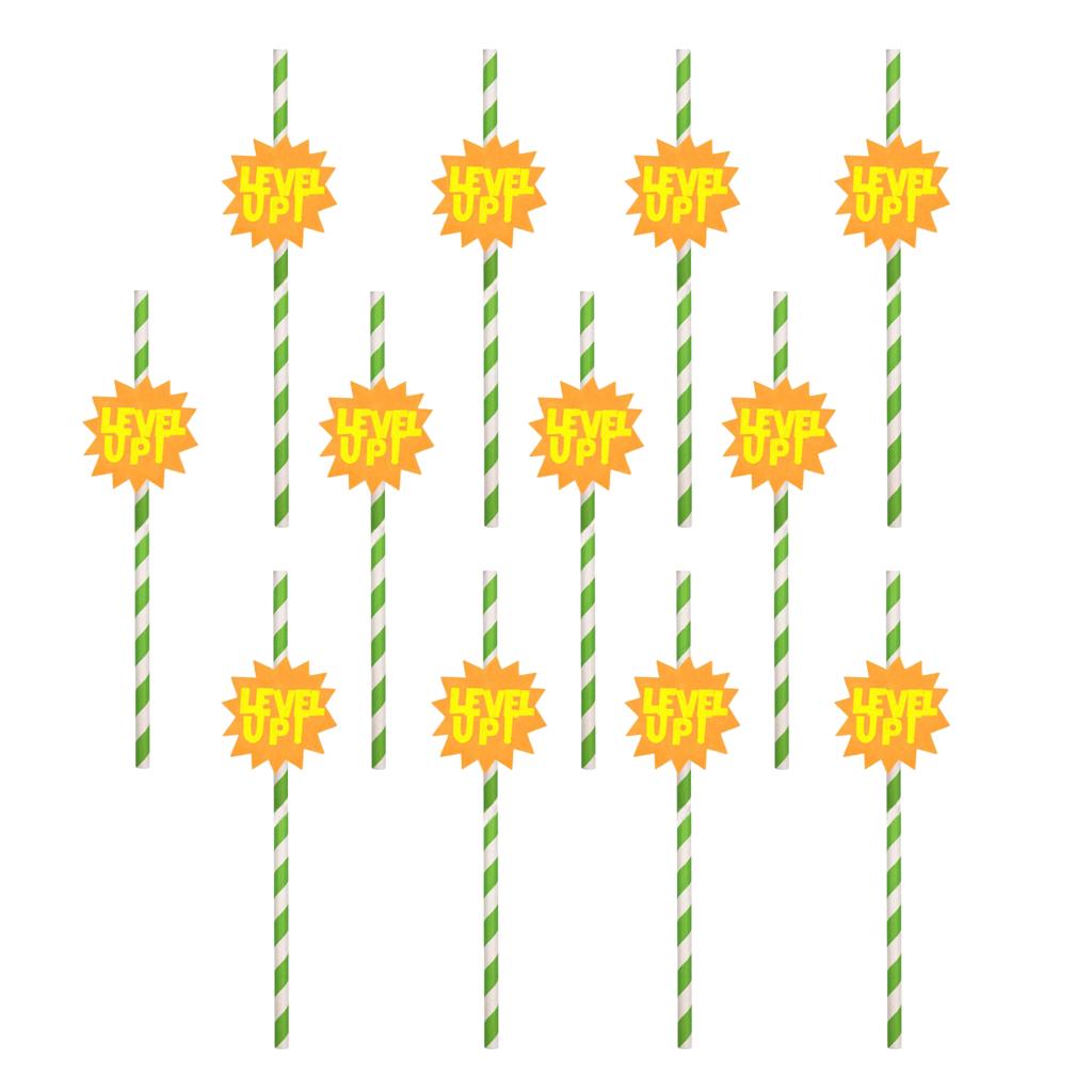 Buy 12 Set Party Game Paper Straws Stripe Drinking Straw Mixed at ...