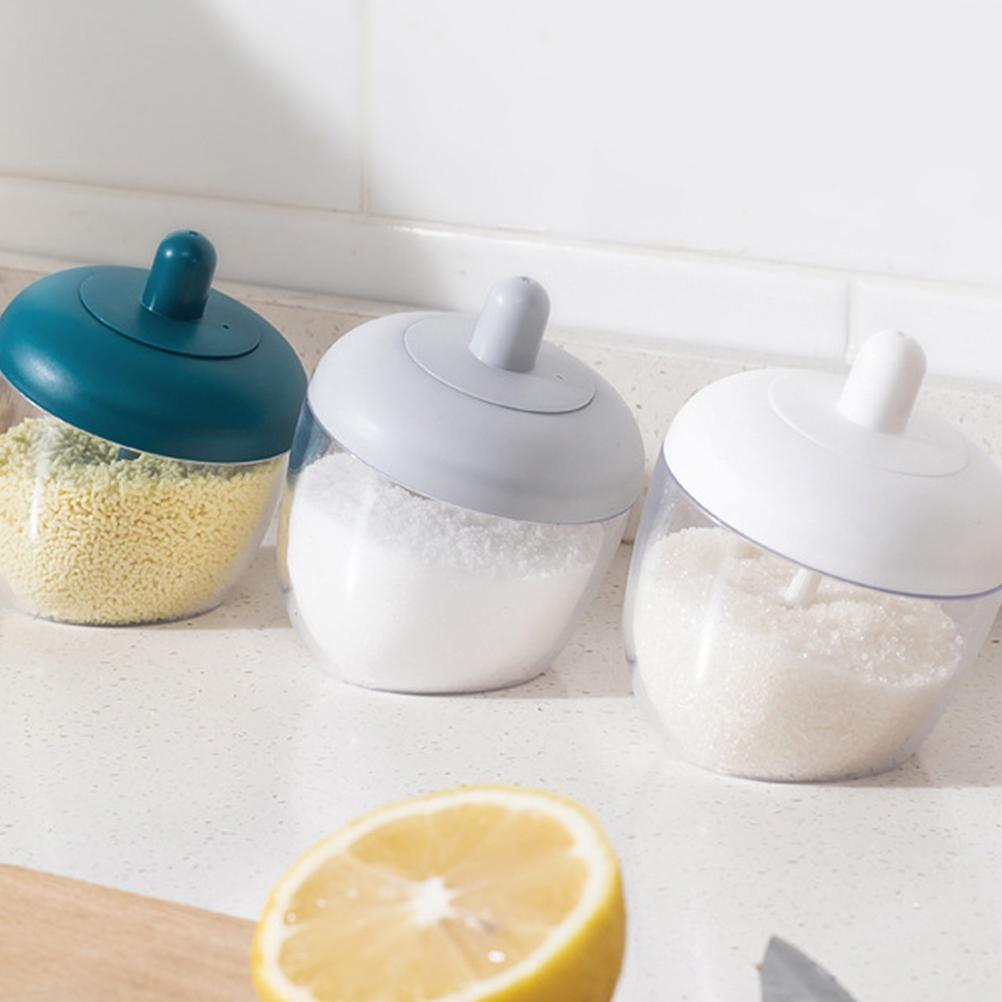 Buy 2Pcs Kitchen Seasoning Pot Glass Salt Box Household Seasoning Pot ...