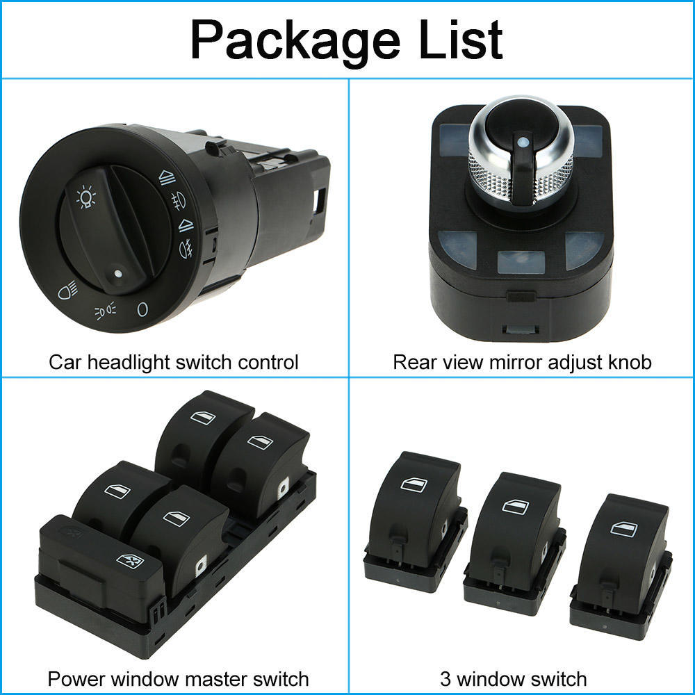 Buy 6pcs OEM Car Headlight Control Electric Power Window Master Switch ...