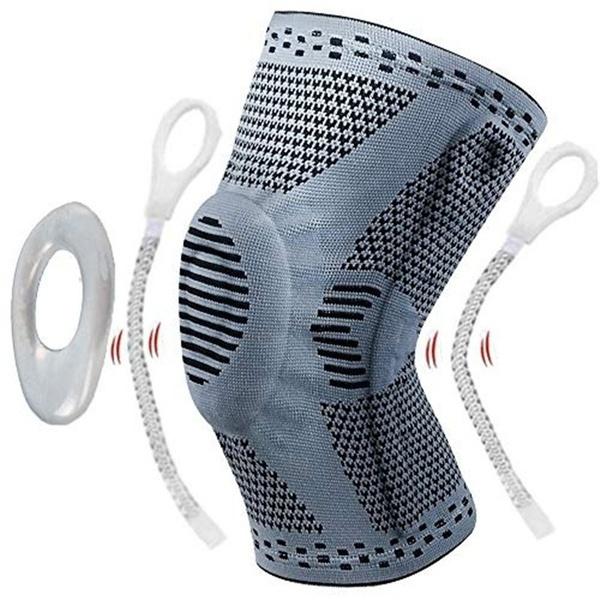💰Kjøp Knee Patella Protector Brace Silicone Spring Knee Pad Basketball ...