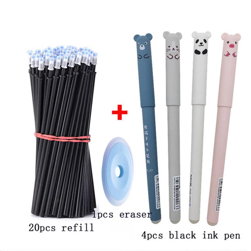 Buy 25pcs/set Panda Cat Magic Erasable Pen 0.35mm Animals Erasable Gel ...