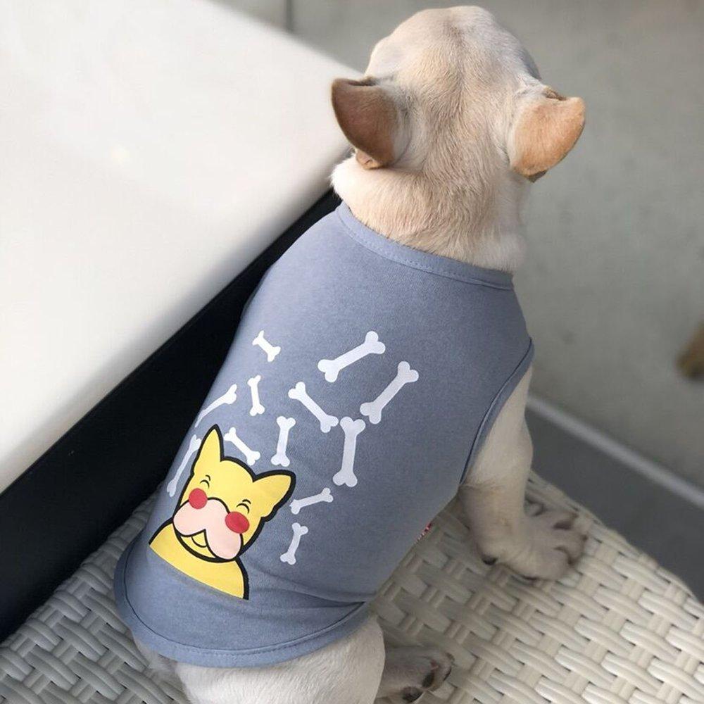 Buy Spring Summer Dog Pullover Shirt Bone Pattern Cotton Shirt Cute Pet ...