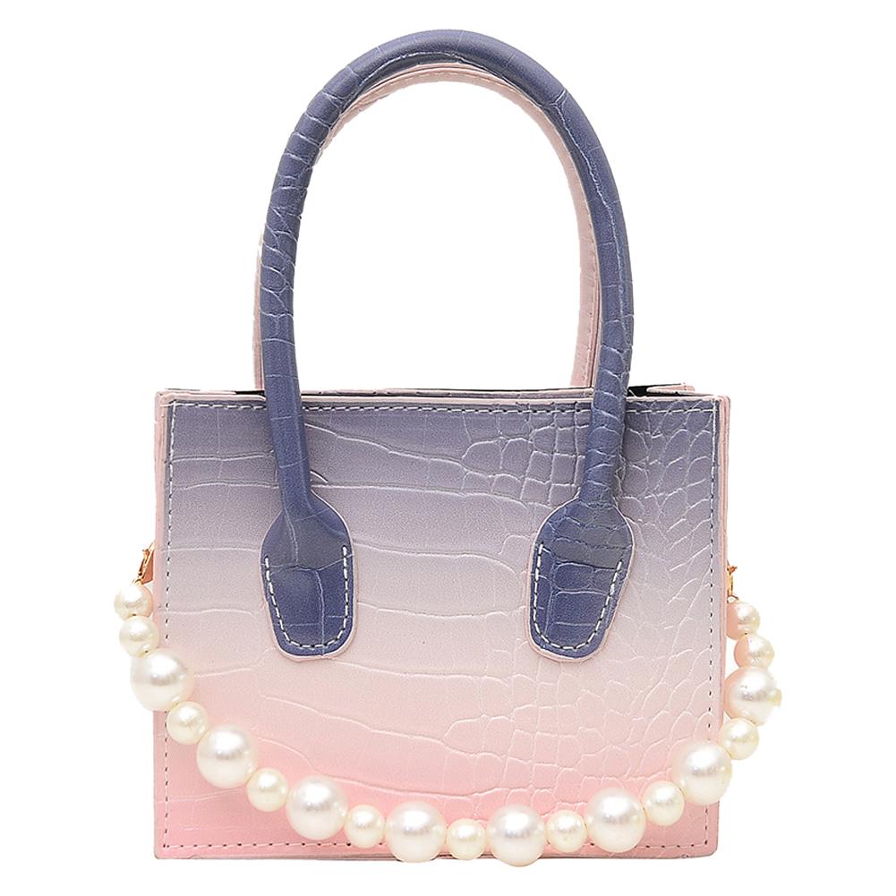 Buy Retro Women Alligator Pattern Gradient Messenger Bag Pearl Purse ...