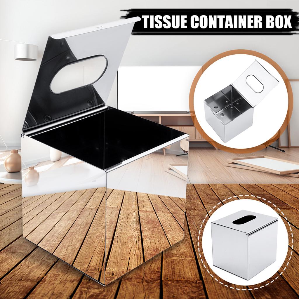 Buy Elegant Chrome Car Home Cube Square Shaped Tissue Box Container ...