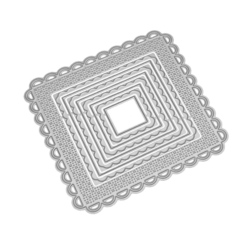 Wavy edge four square Metal die cutting dies stencil for diy ...
