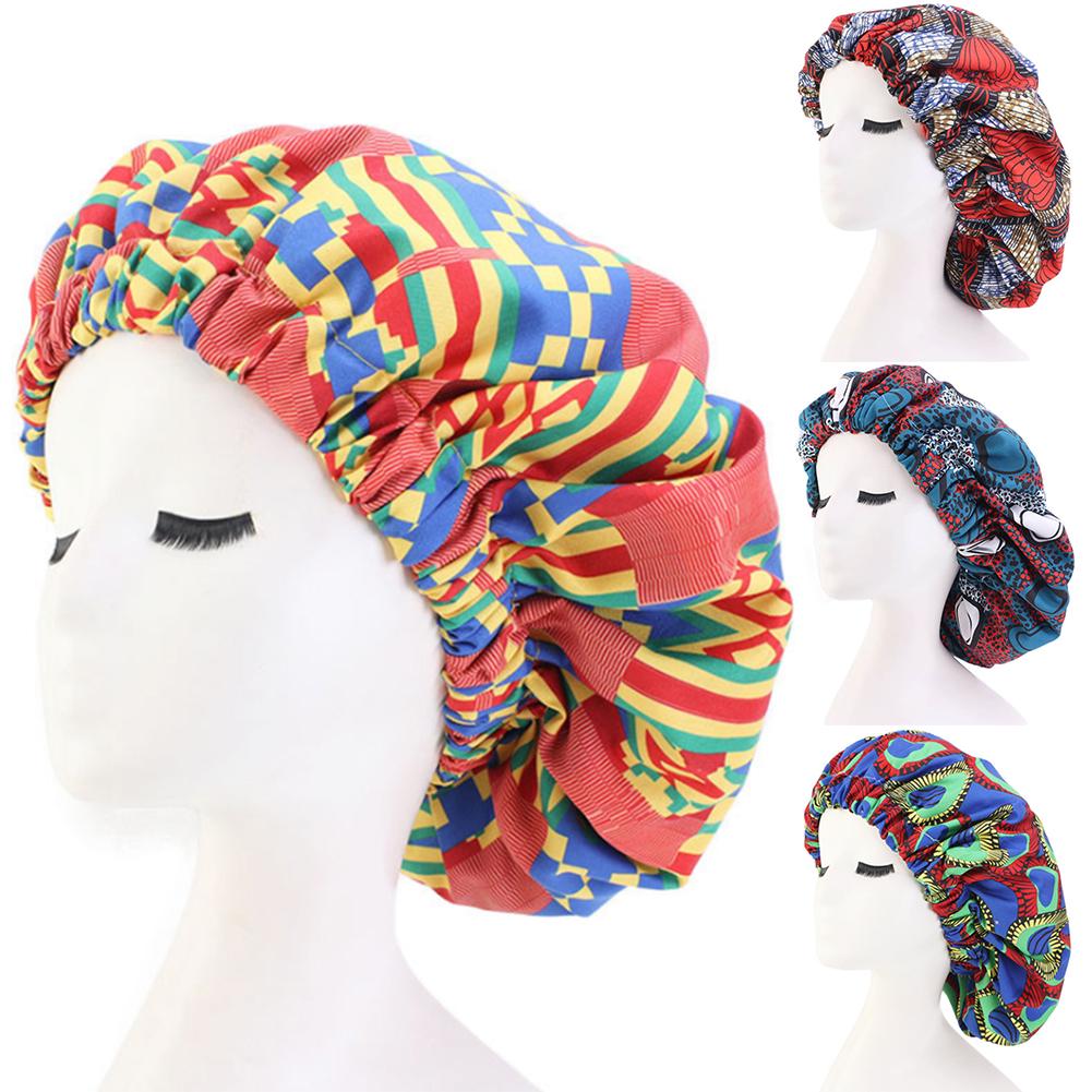 Buy Women Print Elastic Care Double Fashion Hair Floral Head Caps Wrap ...