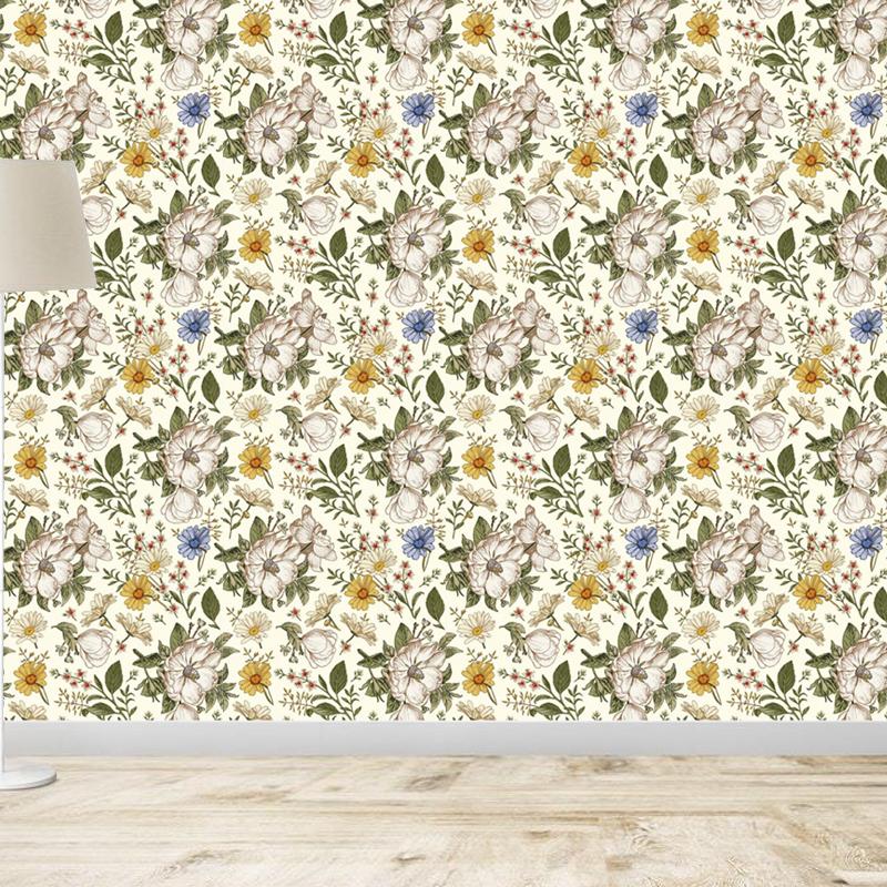 Buy Flower Bush Vinyl Self-Adhesive Wallpapers Bedroom Living Room ...