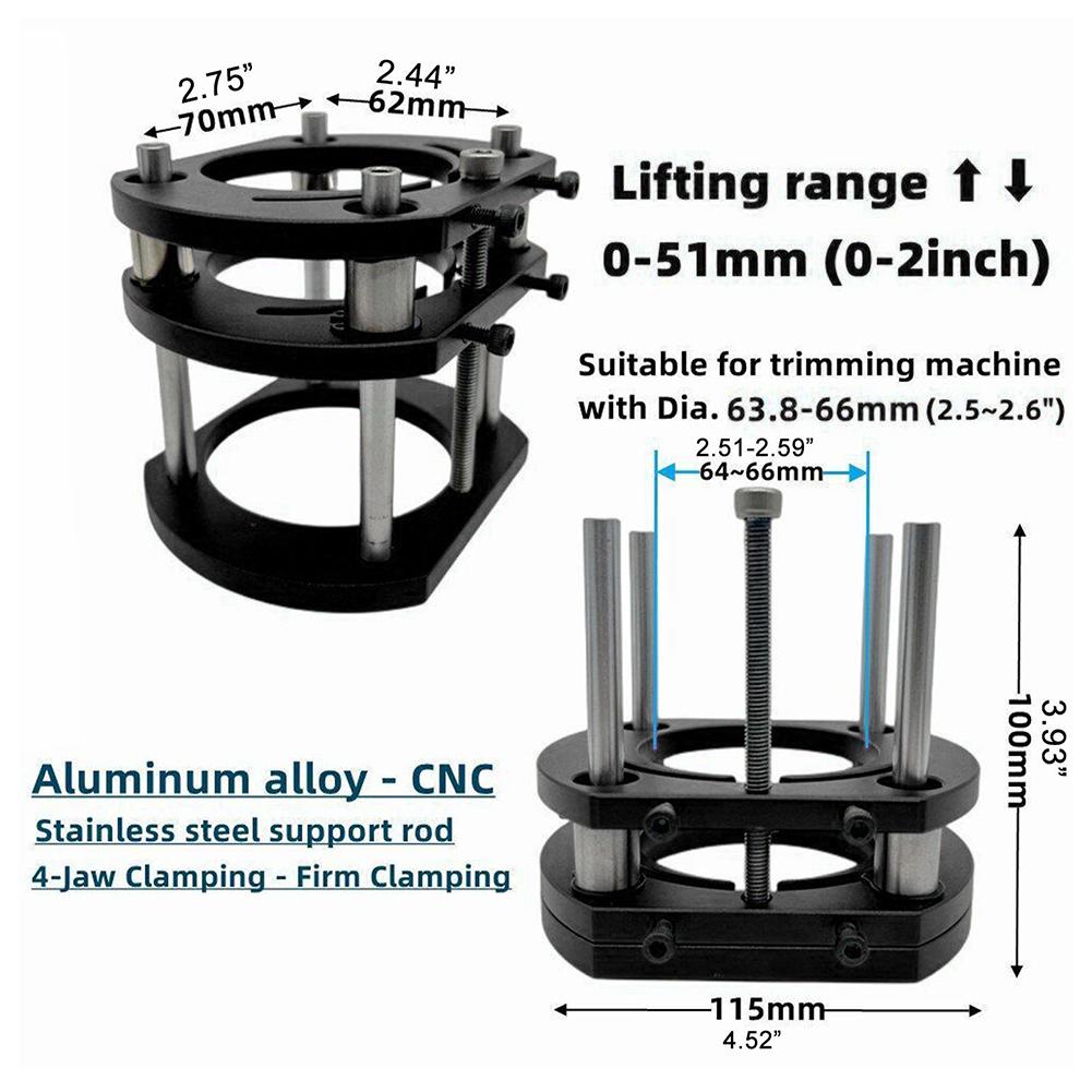 Router Lift For 65mm Diameter Motors Woodworking Inverted Lifting Base ...
