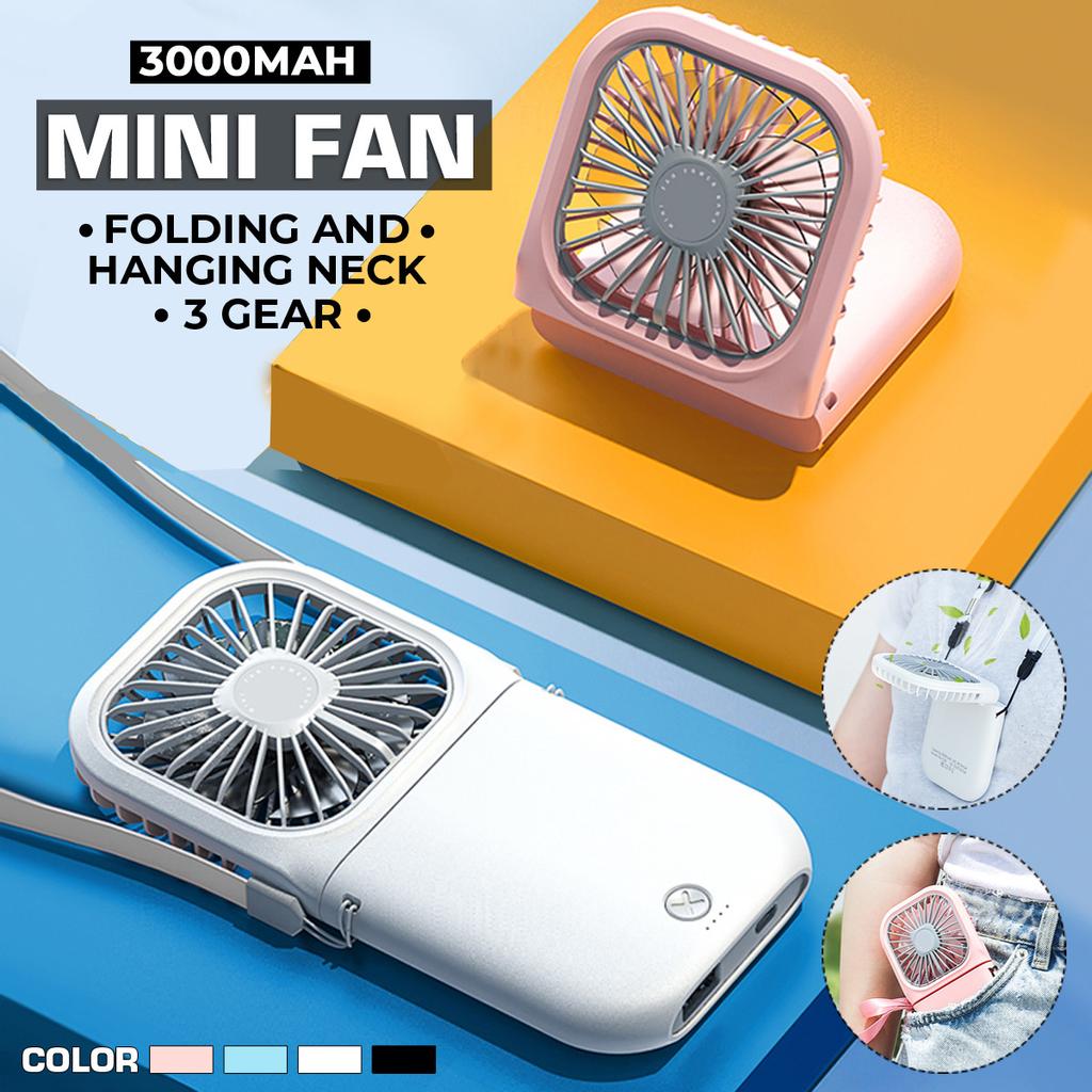 Buy Hanging Neck Mini Fan Usb Fold Fans Electric Portable Hold Small ...